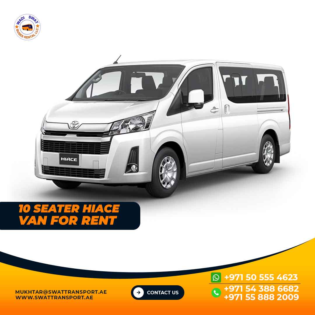 10 seater Car Rental in Dubai with and without driver and fuel