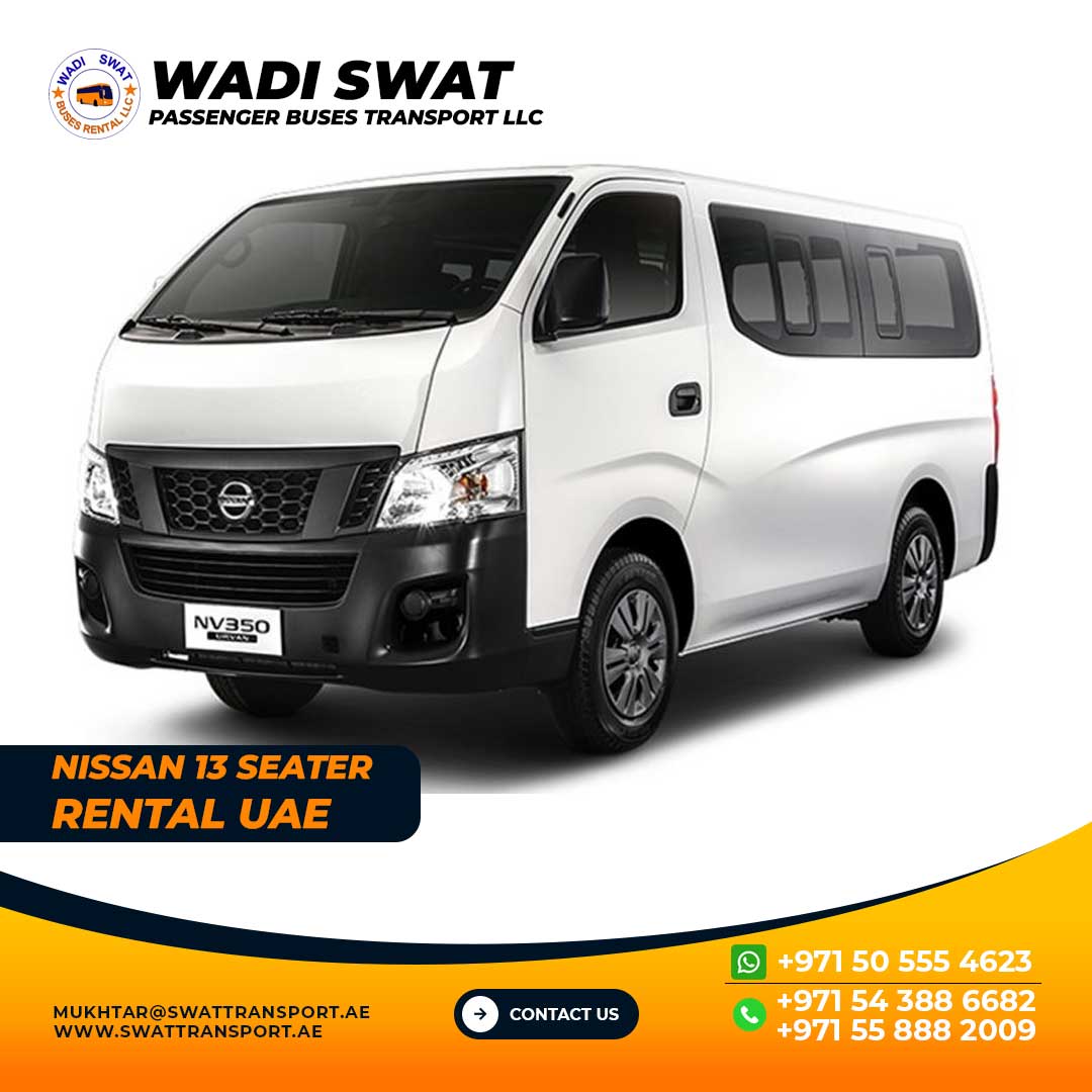 13 Seater Van Rental in Dubai with / without driver – Wadi Swat Bus ...